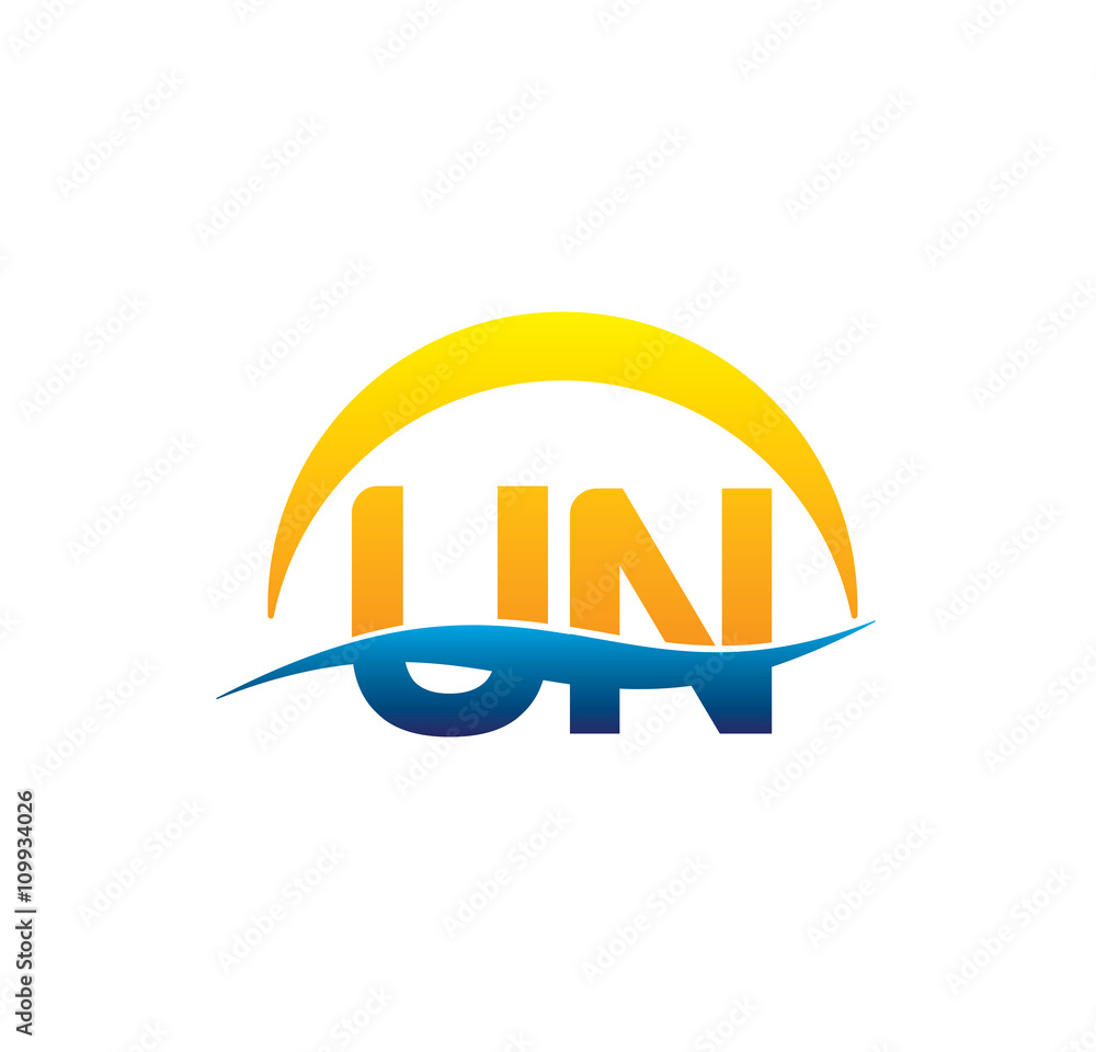 un initial logo with waving swoosh Stock Vector | Adobe Stock