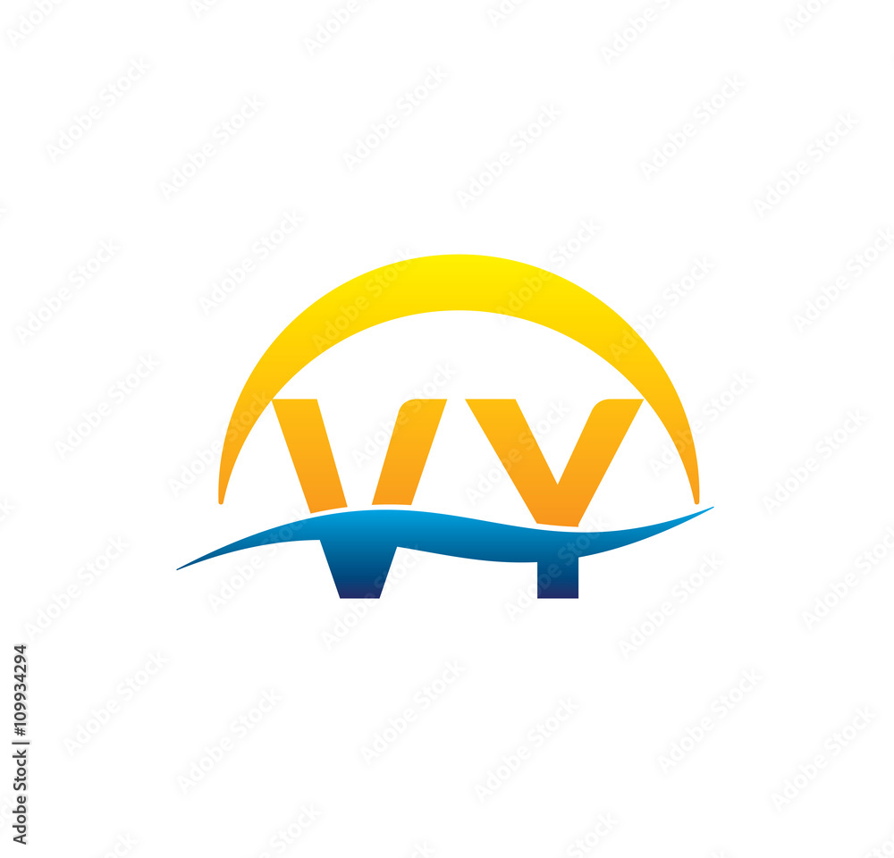 vy initial logo with waving swoosh Stock Vector | Adobe Stock