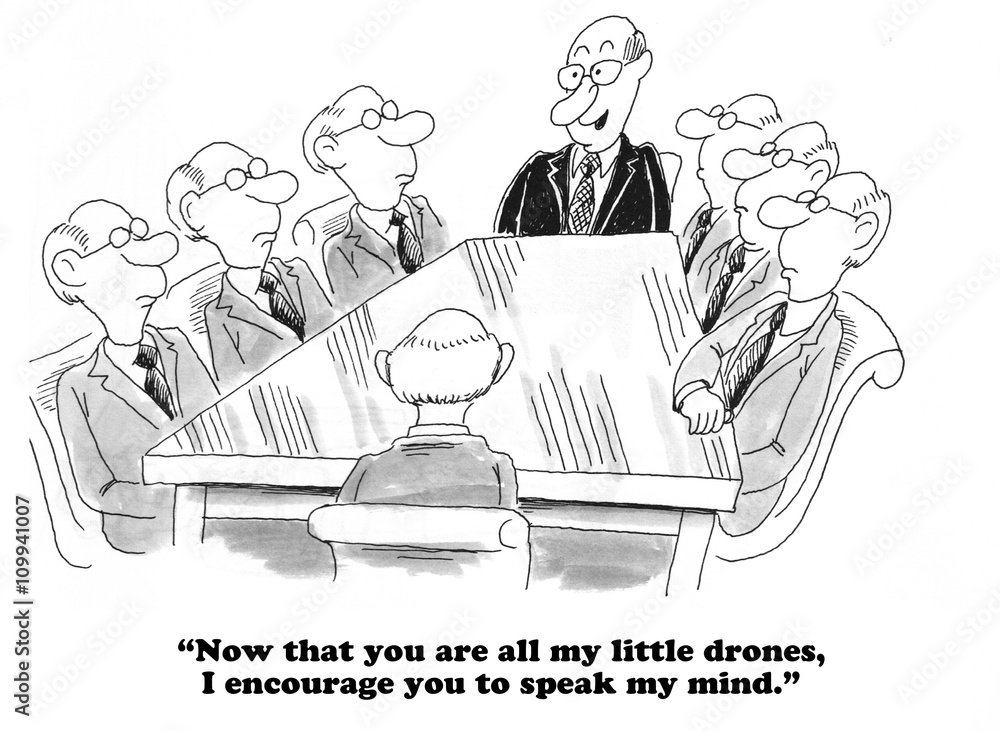 Business cartoon about a power hungry boss. Stock Illustration | Adobe ...