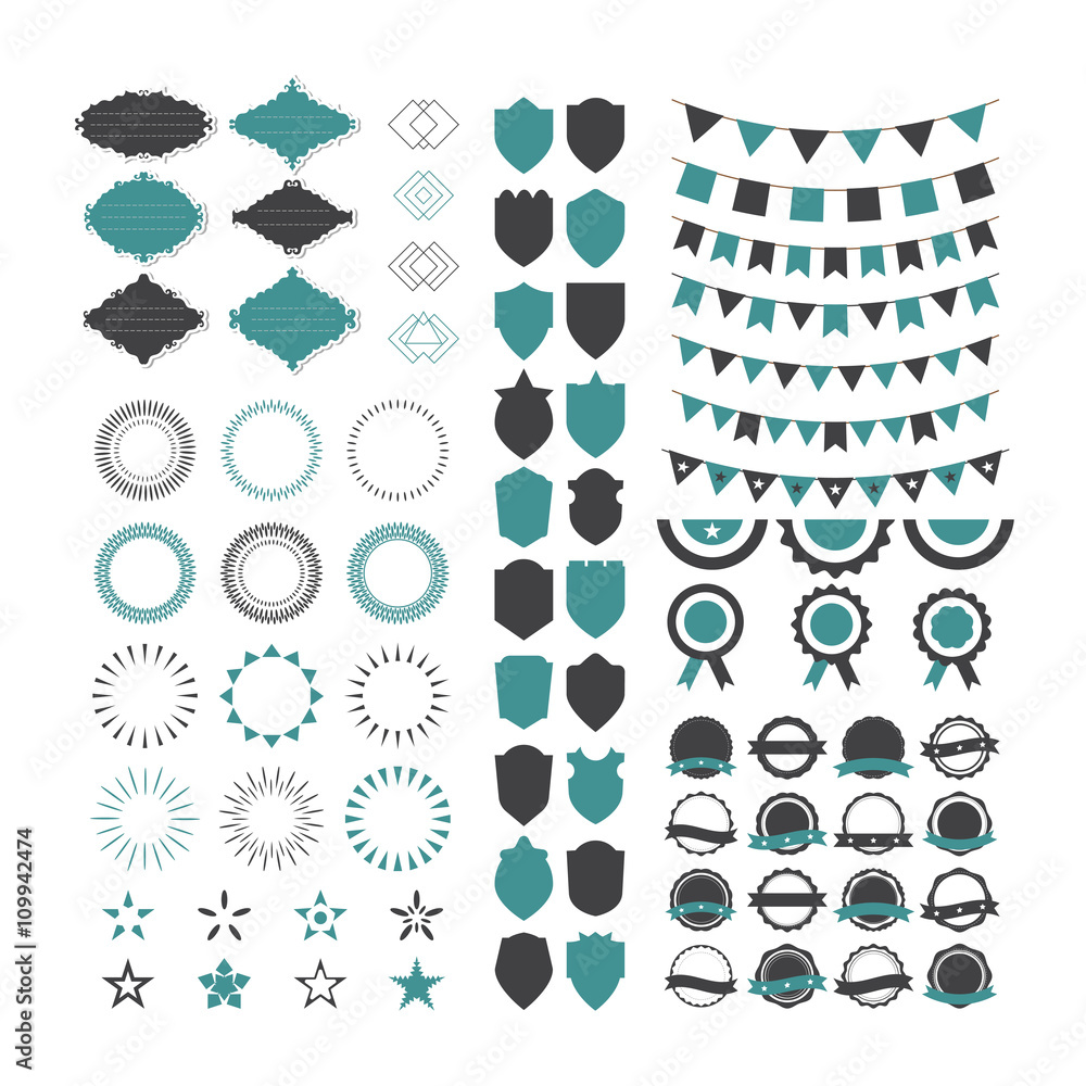 Collection of premium design elements. Set of geometric shapes, Stock ...