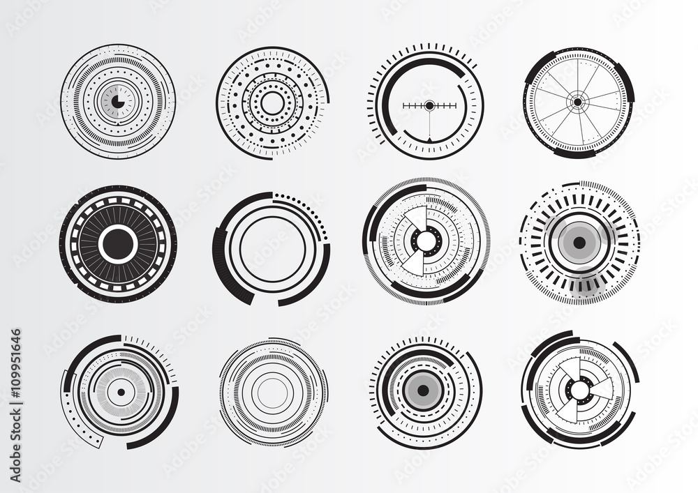 Set of abstract circle elements Stock Vector | Adobe Stock
