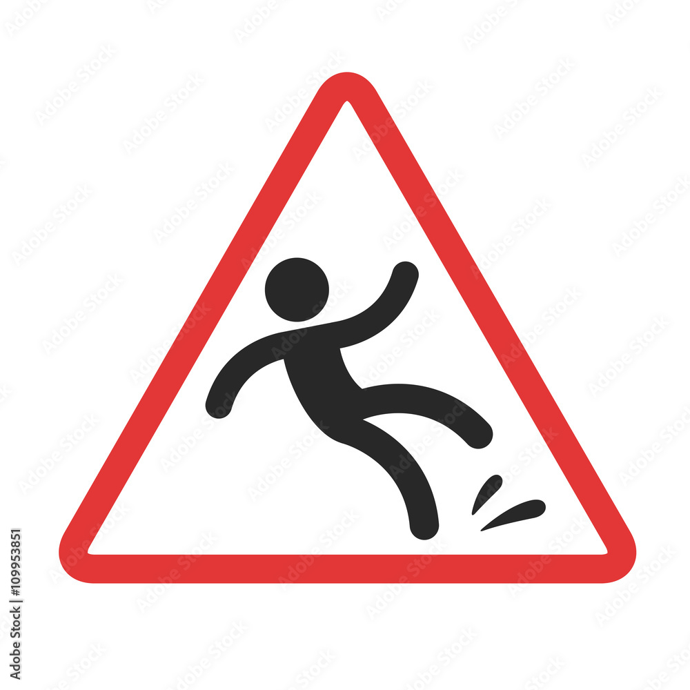 Warning sign falling Stock Vector | Adobe Stock
