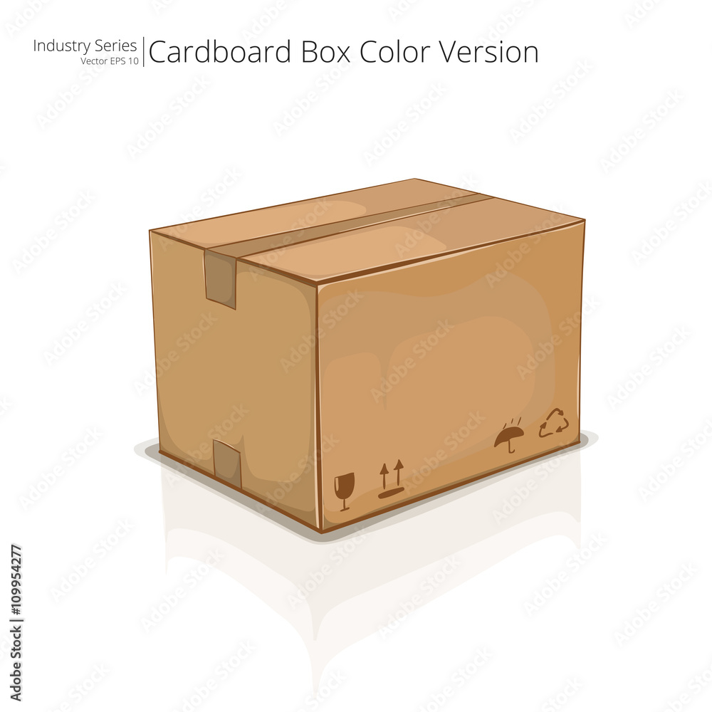 Vector Cardboard Box. Abstract closed Cardboard Box. Color version ...