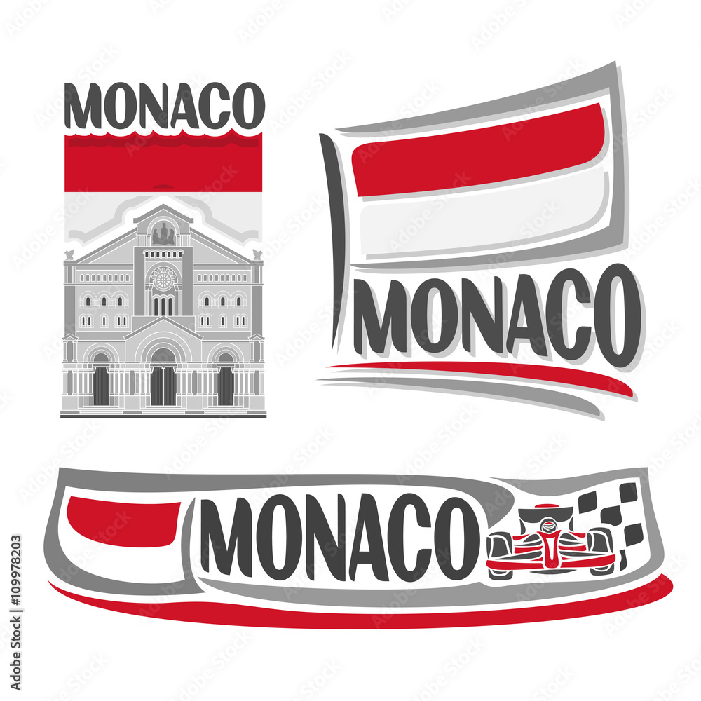 Vector logo for Monaco, 3 isolated illustrations: Saint Nicholas ...