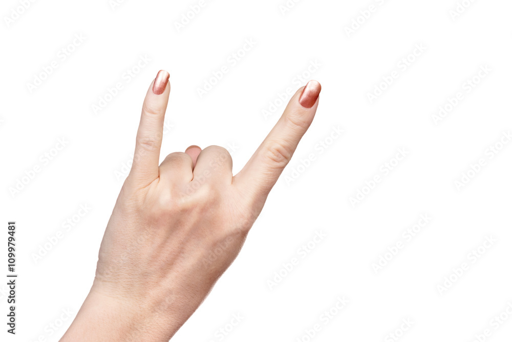 Hand gesture meaning goat Stock-Foto | Adobe Stock