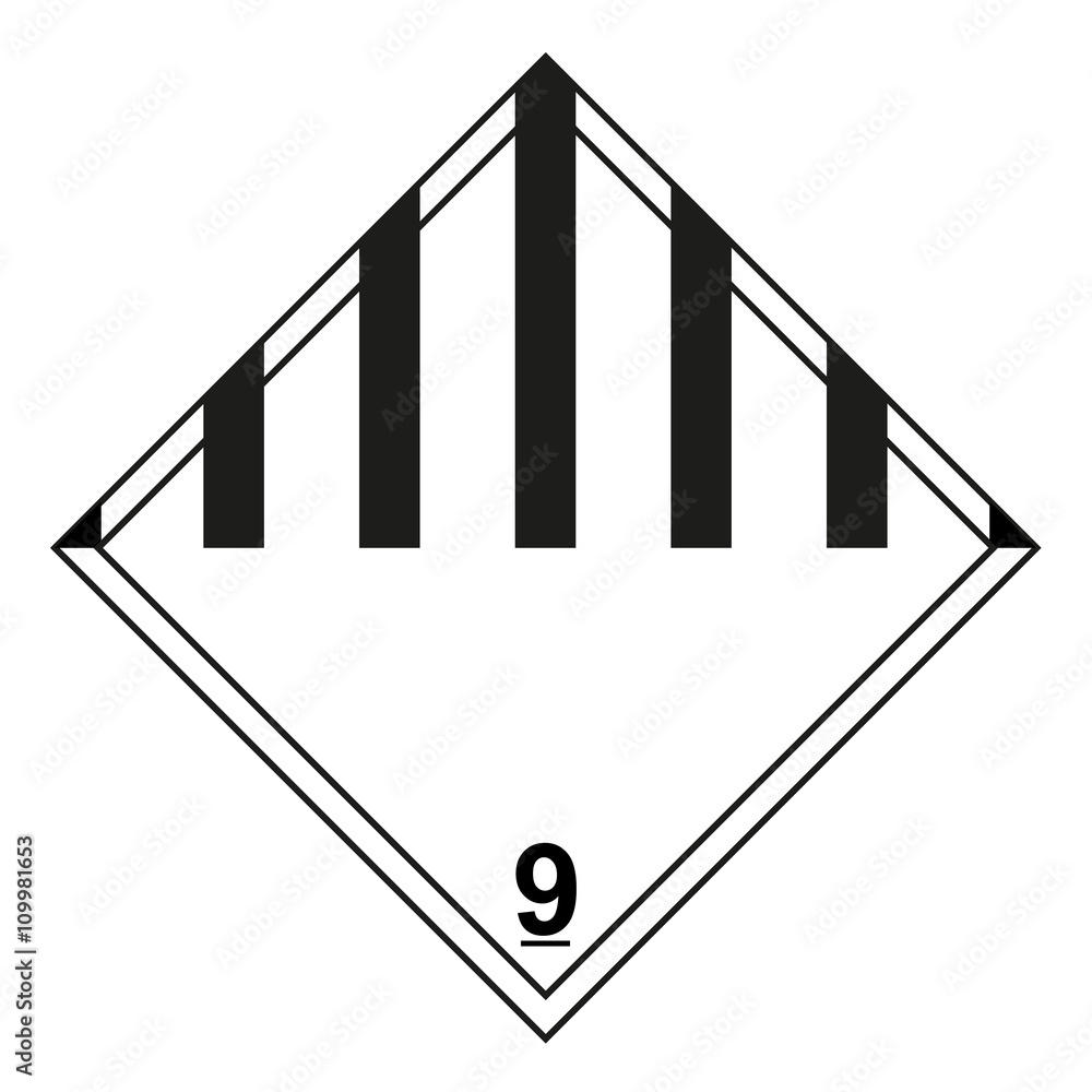 Gefahrgutkennzeichen nach ADR Klasse 9 Gefährliche Stoffe Stock Vector ...