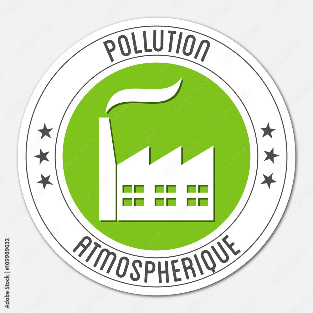 Logo pollution atmosphérique. Stock Vector | Adobe Stock