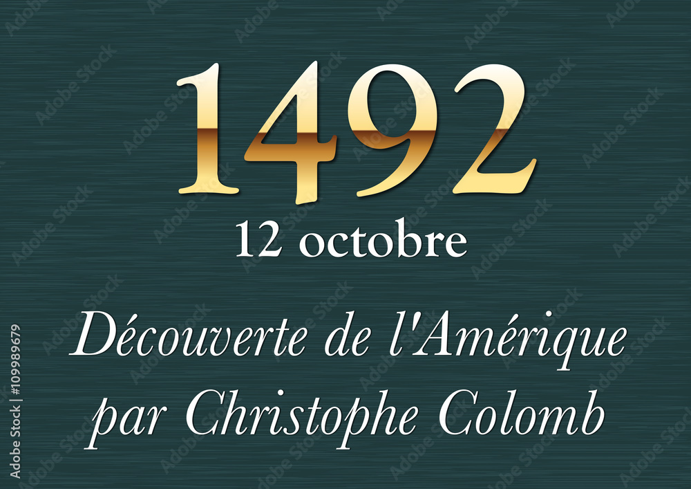 Plaque Historique - 1492 Christophe Colomb Stock Vector | Adobe Stock