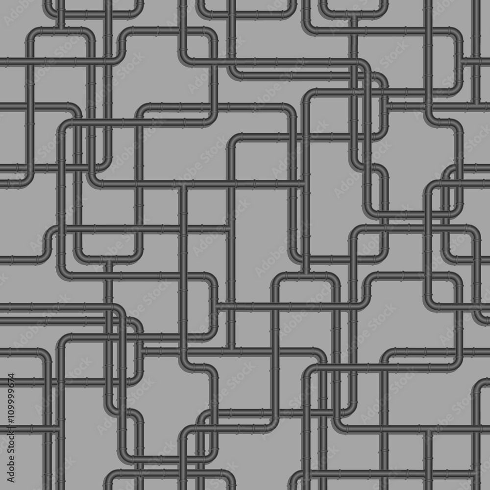 Pipeline with shadows. Abstract geometric design of tubes. Industrial ...