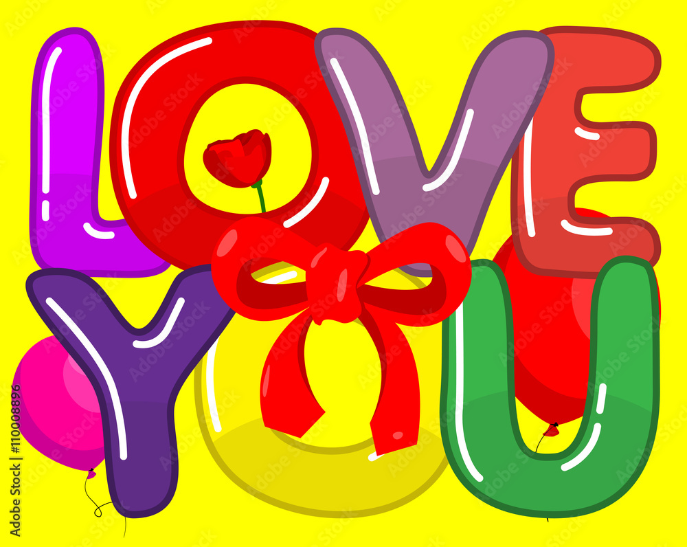 Bubble Letters I Love You