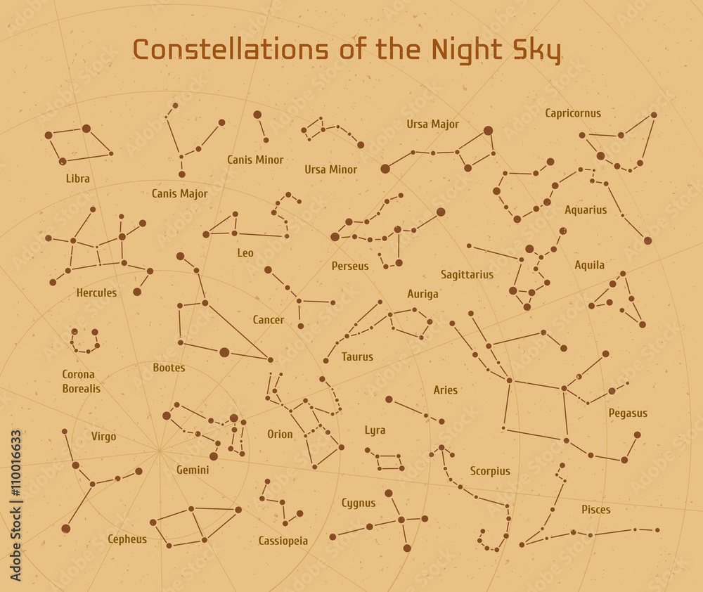 Photo Big set of vector 28 constellations, A_Y_N | Posters, tableaux et ...