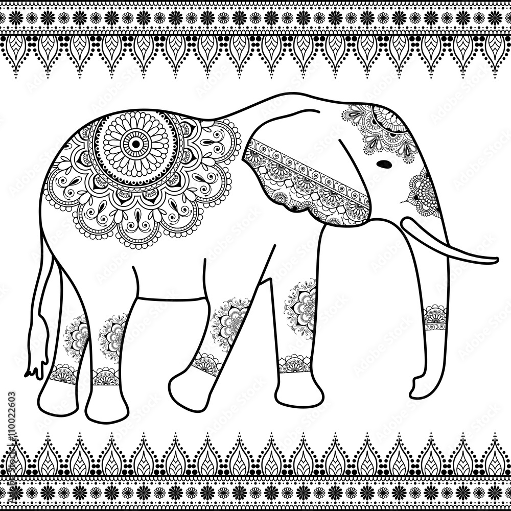 India Elephant Border Clip Art