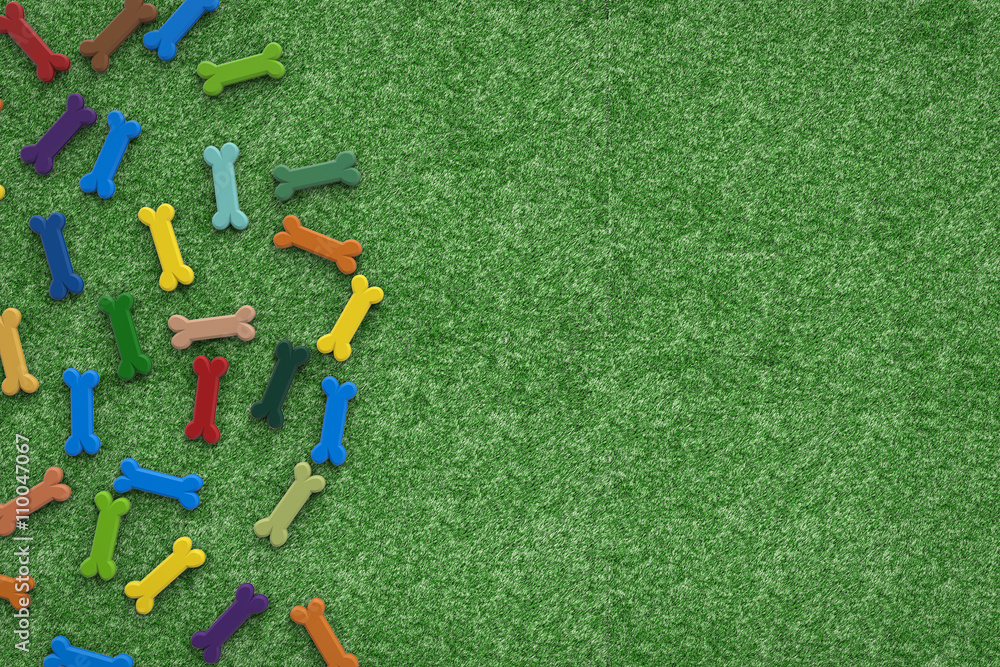 dog bones on green grass background Stock Illustration | Adobe Stock