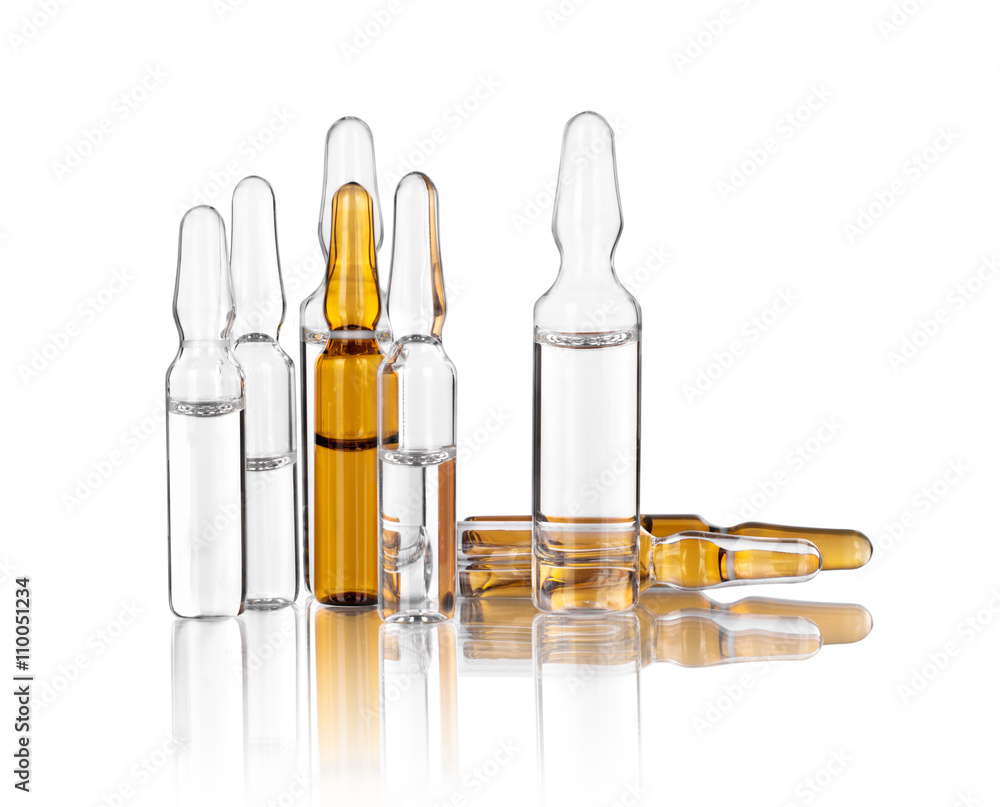 Medical ampoules for injection isolated on white background Stock-Foto ...