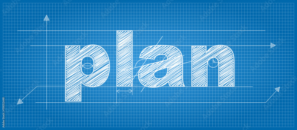 PLAN written in vector technical lettering font Stock Vector | Adobe Stock