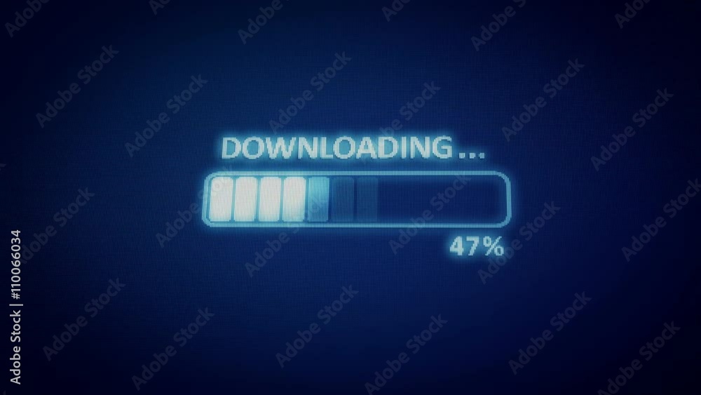 Downloading Process to Complete Blue Screen - 4K Resolution Stock Video ...