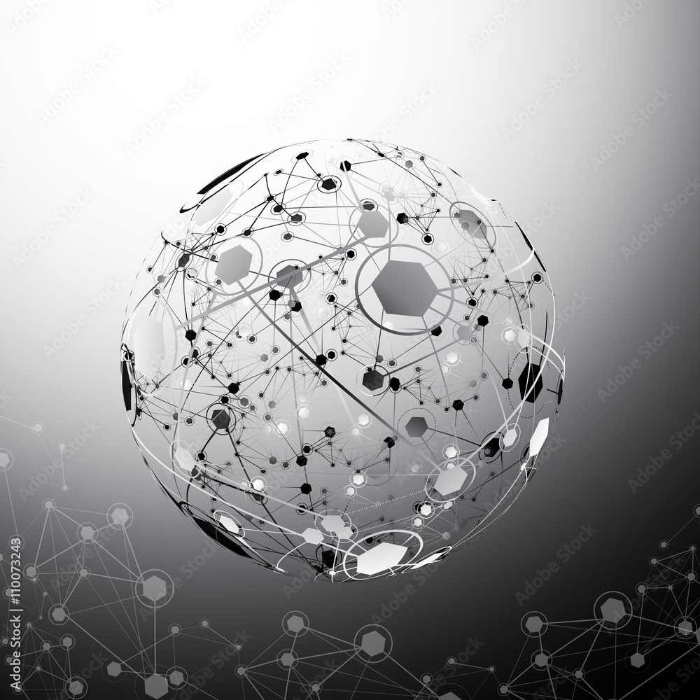Global Network On Gray Background - Vector Illustration, Graphic Design ...