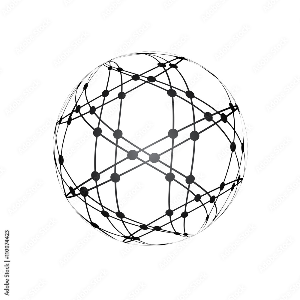 Global Network On White Background - Vector Illustration, Graphic ...