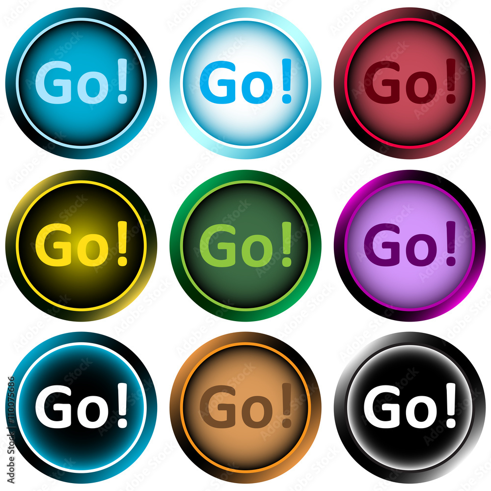 Clipart color icons word go Stock Vector | Adobe Stock