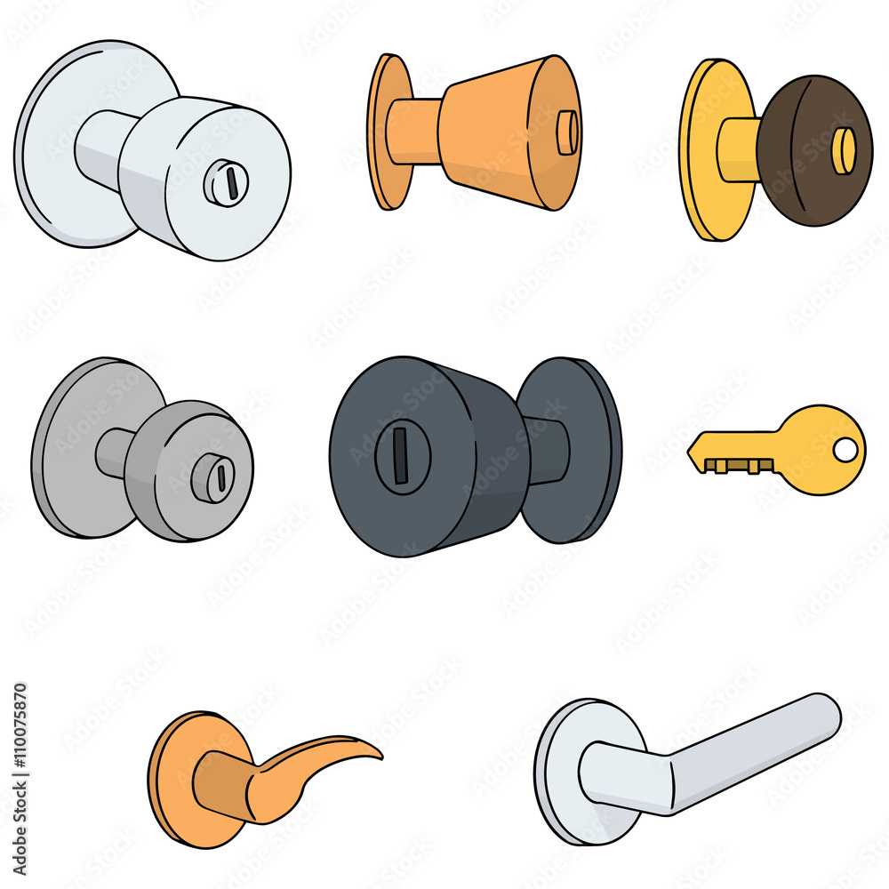vector set of door knob Stock Vector | Adobe Stock