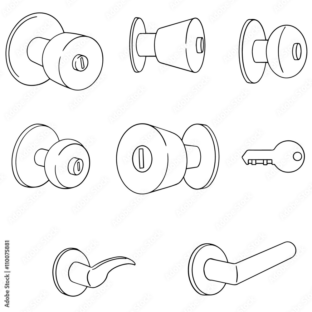 vector set of door knob Stock Vector | Adobe Stock