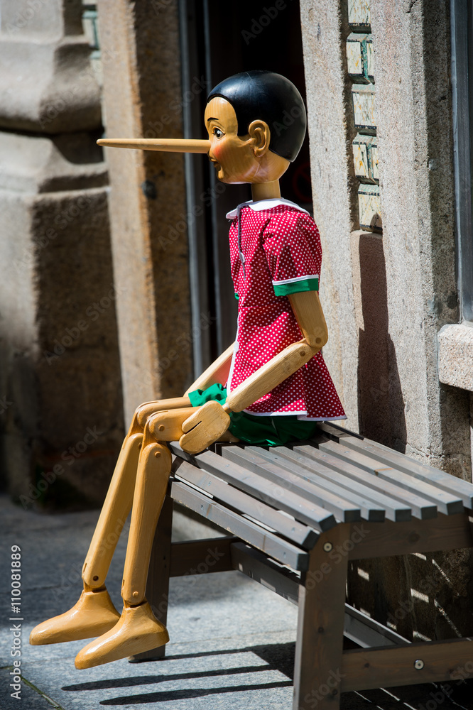 Pinocchio puppet made from wood Stock Photo | Adobe Stock