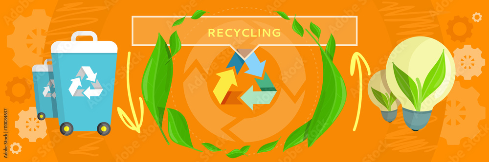 Banner Recycling Concept Design Stock Vector | Adobe Stock