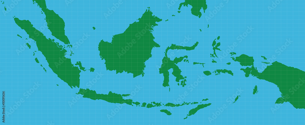 indonesia indonesian map with green and blue background Stock Vector ...