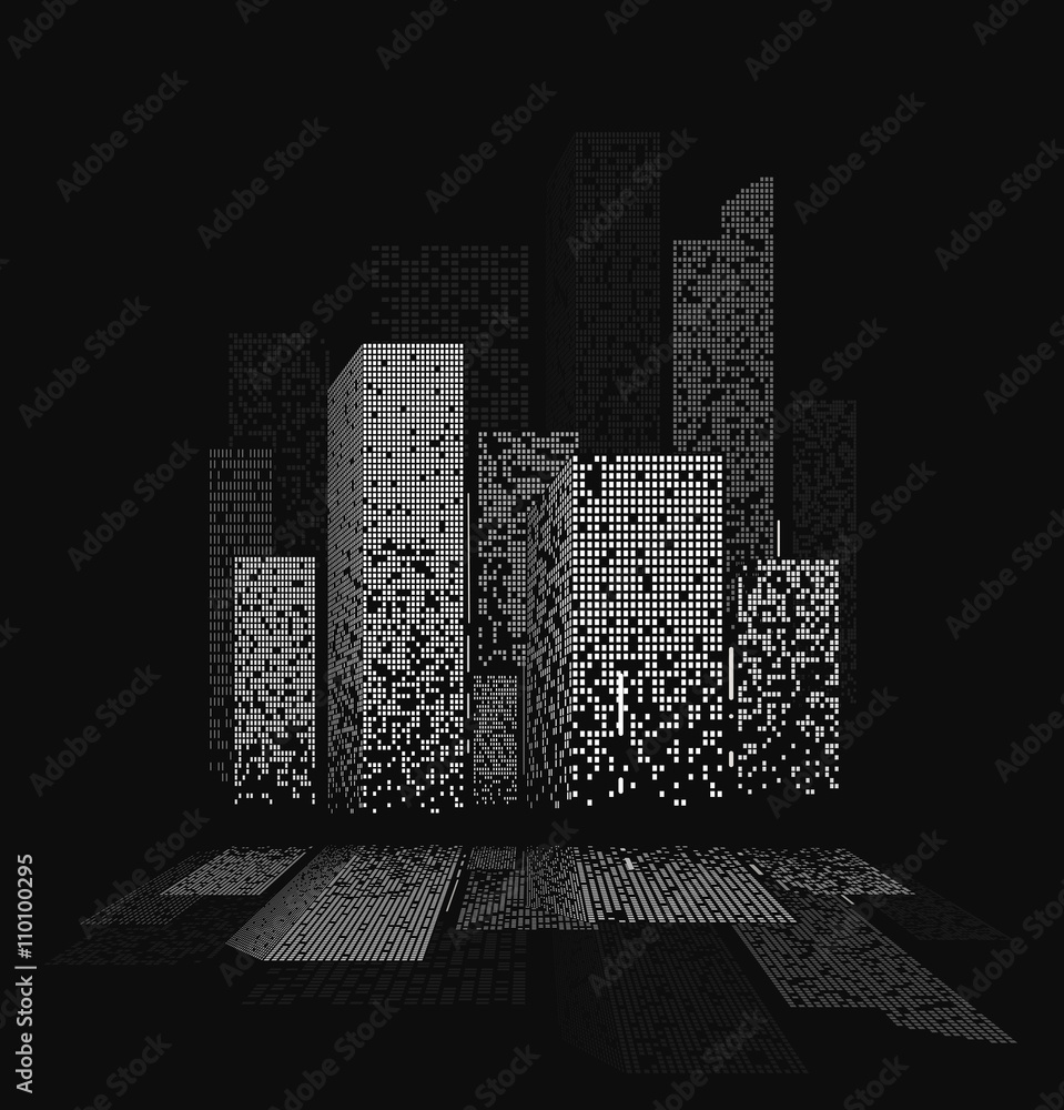 Night city lights landscape design. Vector illustration Stock Vector ...