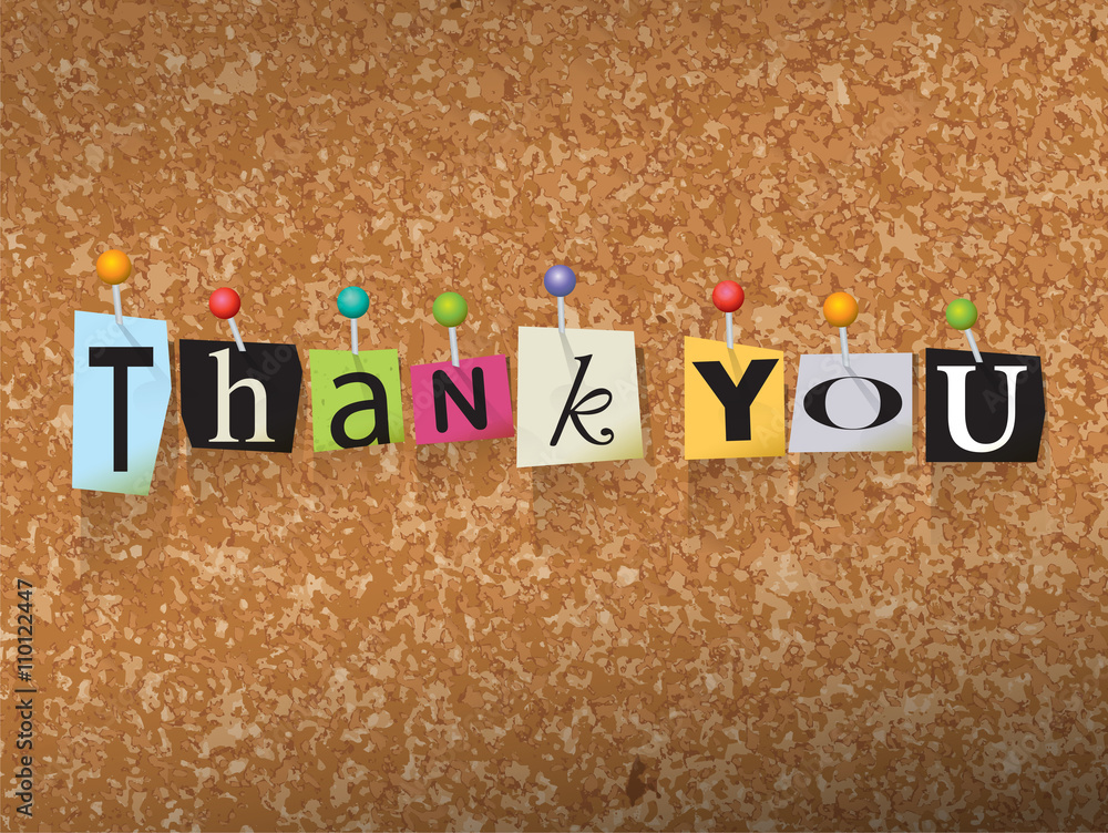 Thank You Pinned Paper Concept Illustration Stock Vector | Adobe Stock
