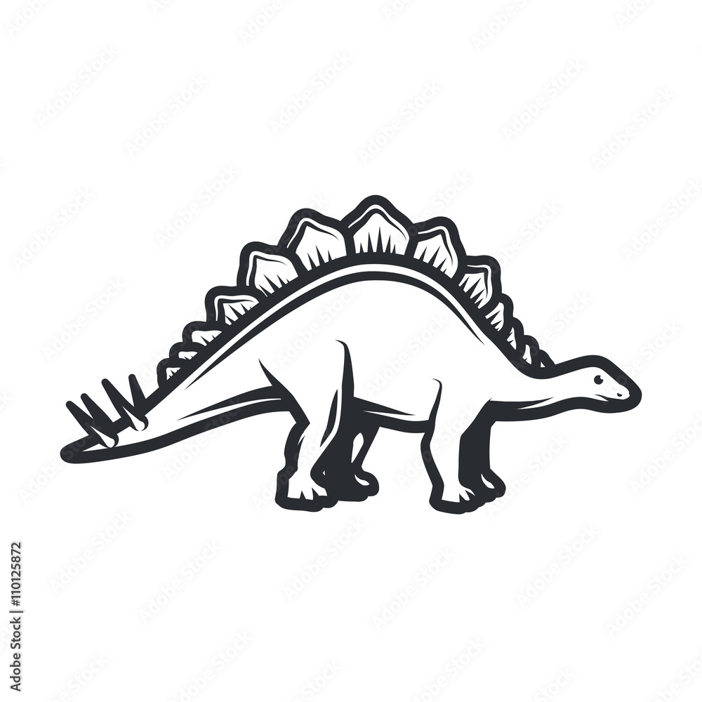 Vector dino Logo concept. Stegosaurus insignia design. Jurassic ...