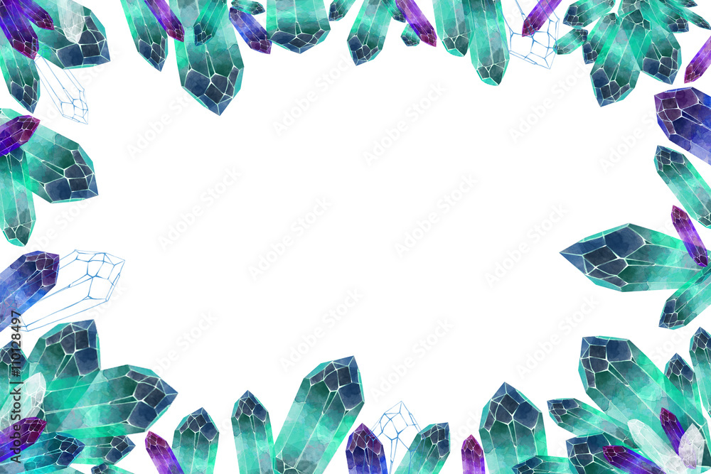 Creative Illustration and Innovative Art: Crystal Clusters. Watercolor ...