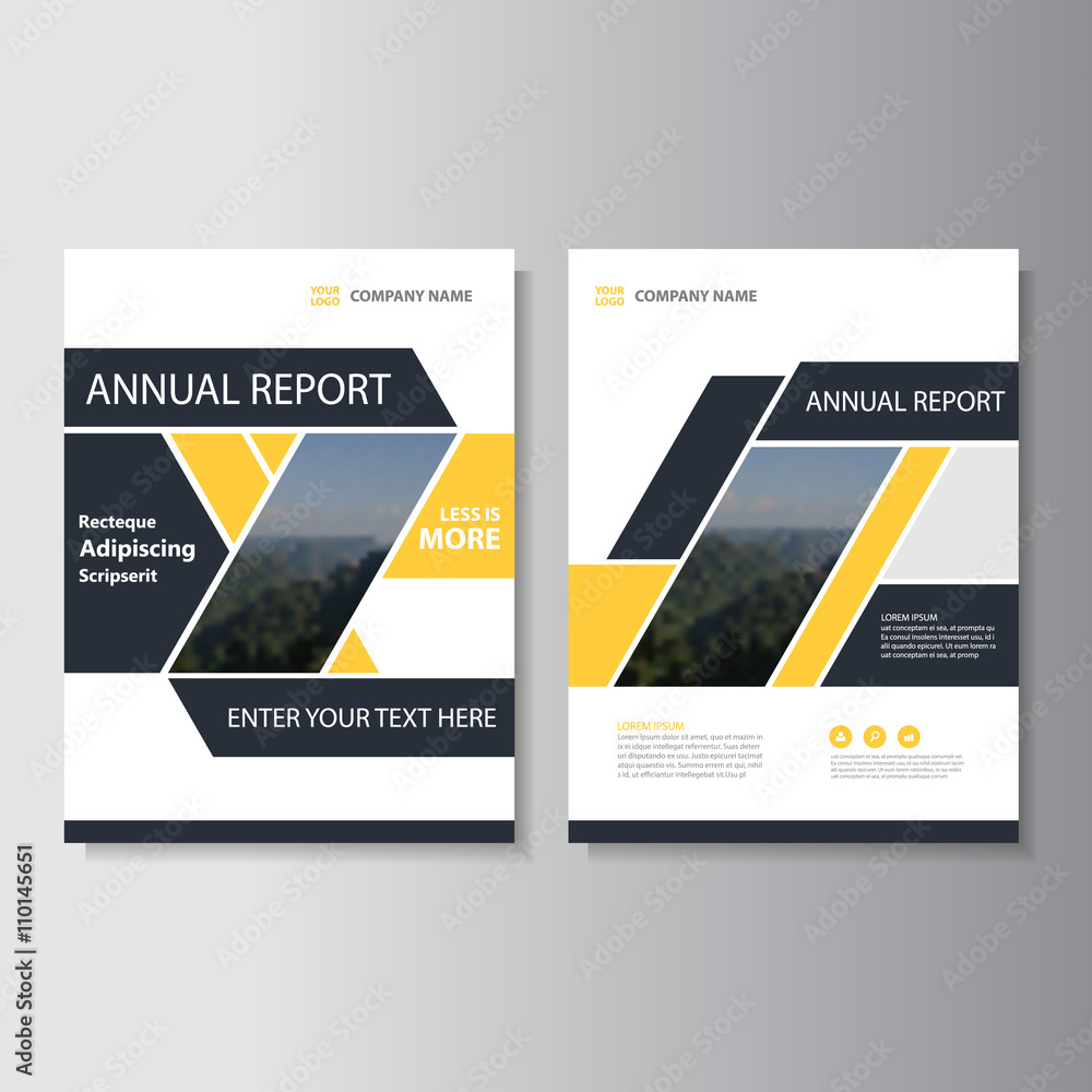 Yellow black geometric Vector business proposal Leaflet Brochure Flyer ...