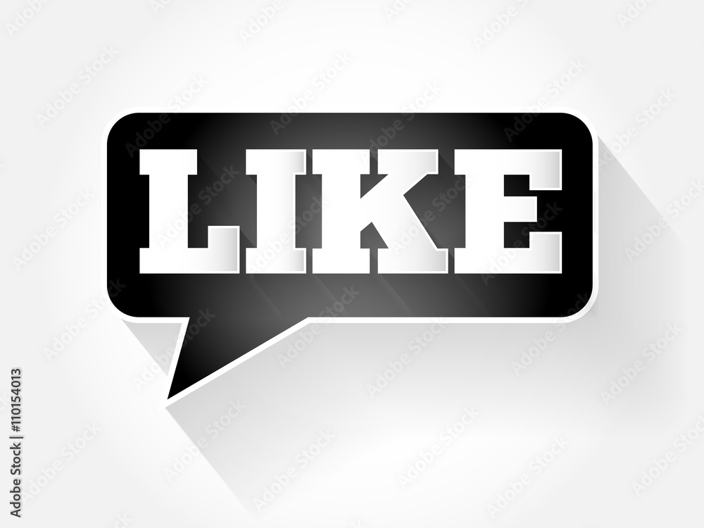 LIKE text message bubble, flat business concept background Stock Vector ...