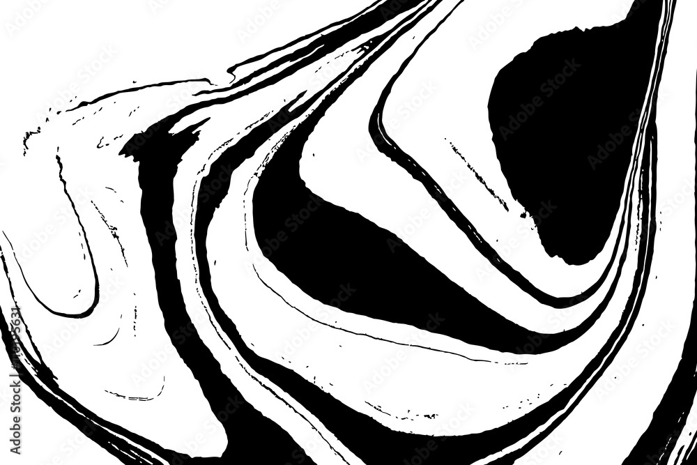 Abstract grunge background. Ink marbling texture. Black and white. Hand ...