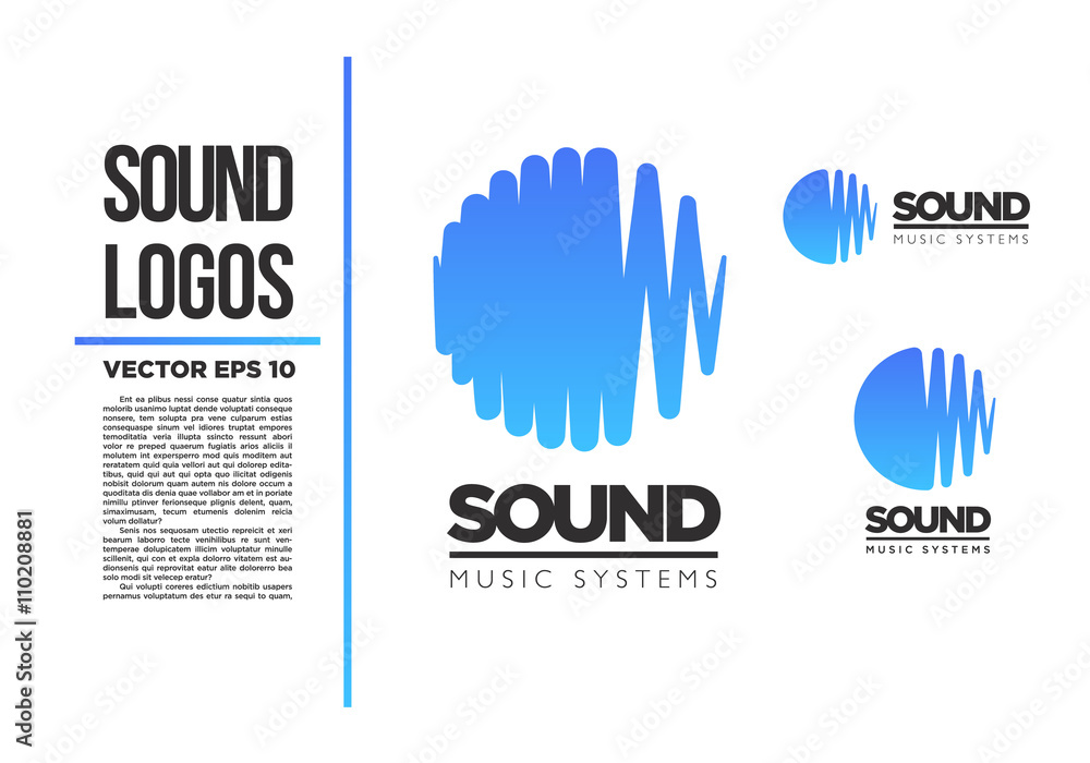 Sound Music logo vector logotype wave abstract Stock Vector | Adobe Stock