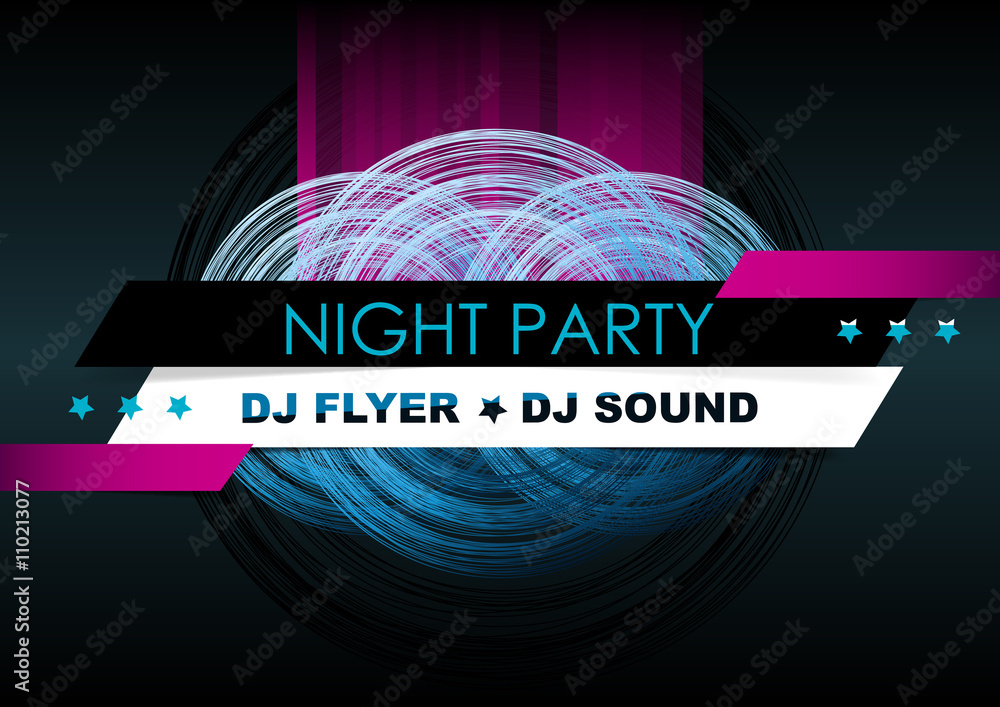 Horizontal music background with graphic elements and place for text ...