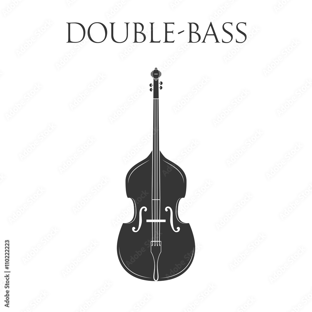 Doublebass. Isolated On White Background. Stock Vector | Adobe Stock