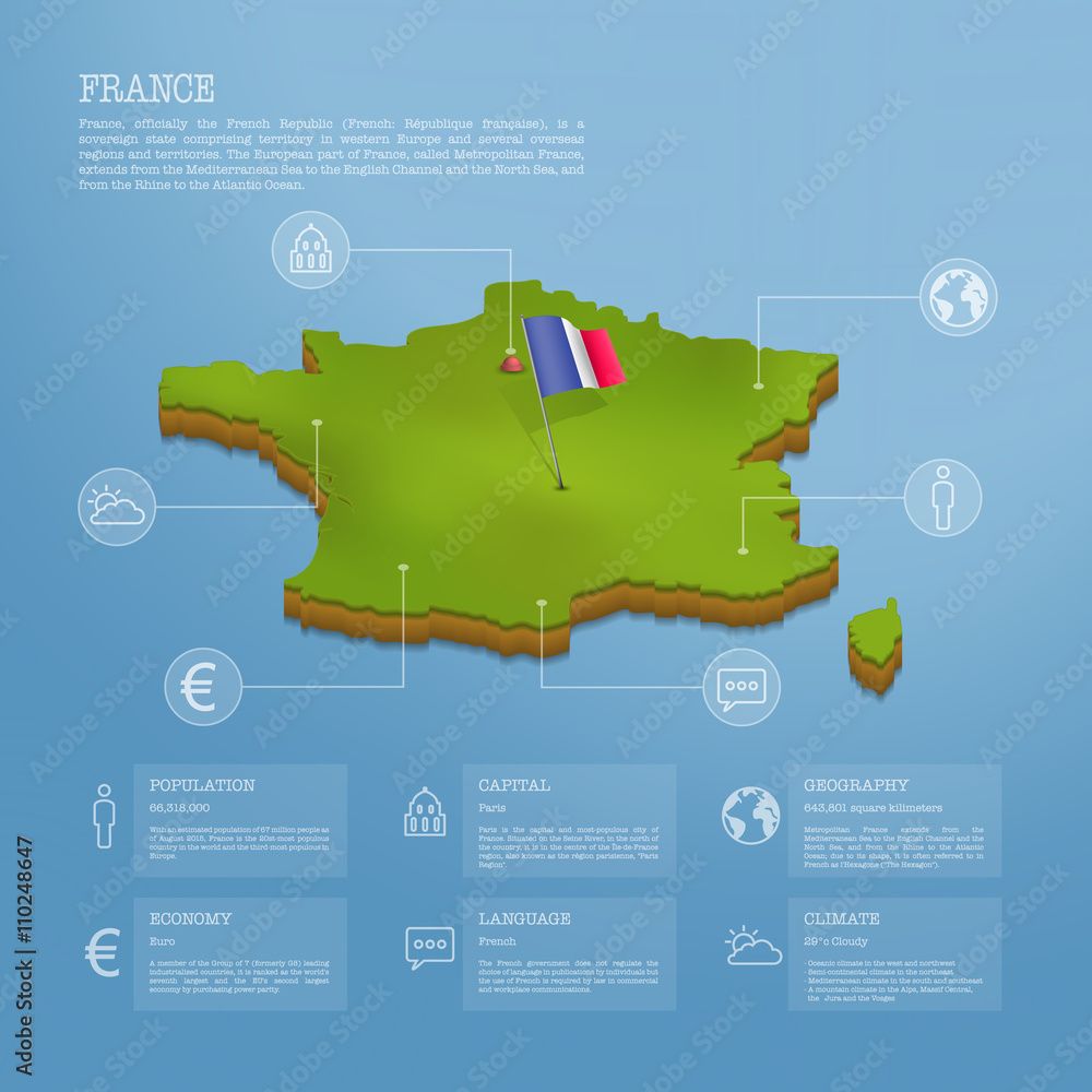Infographic of France map eps10 vector illustration Stock Vector ...