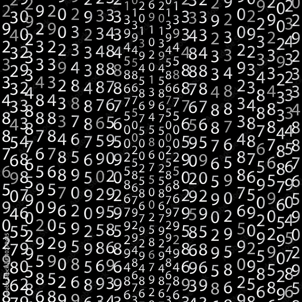 Binary code black and white background with digits on screen. Algorithm ...