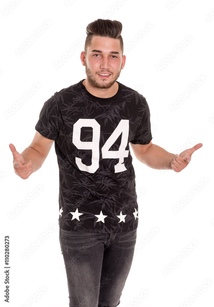 Cooler Typ - freigestellt - Fingersprache Stock Photo | Adobe Stock