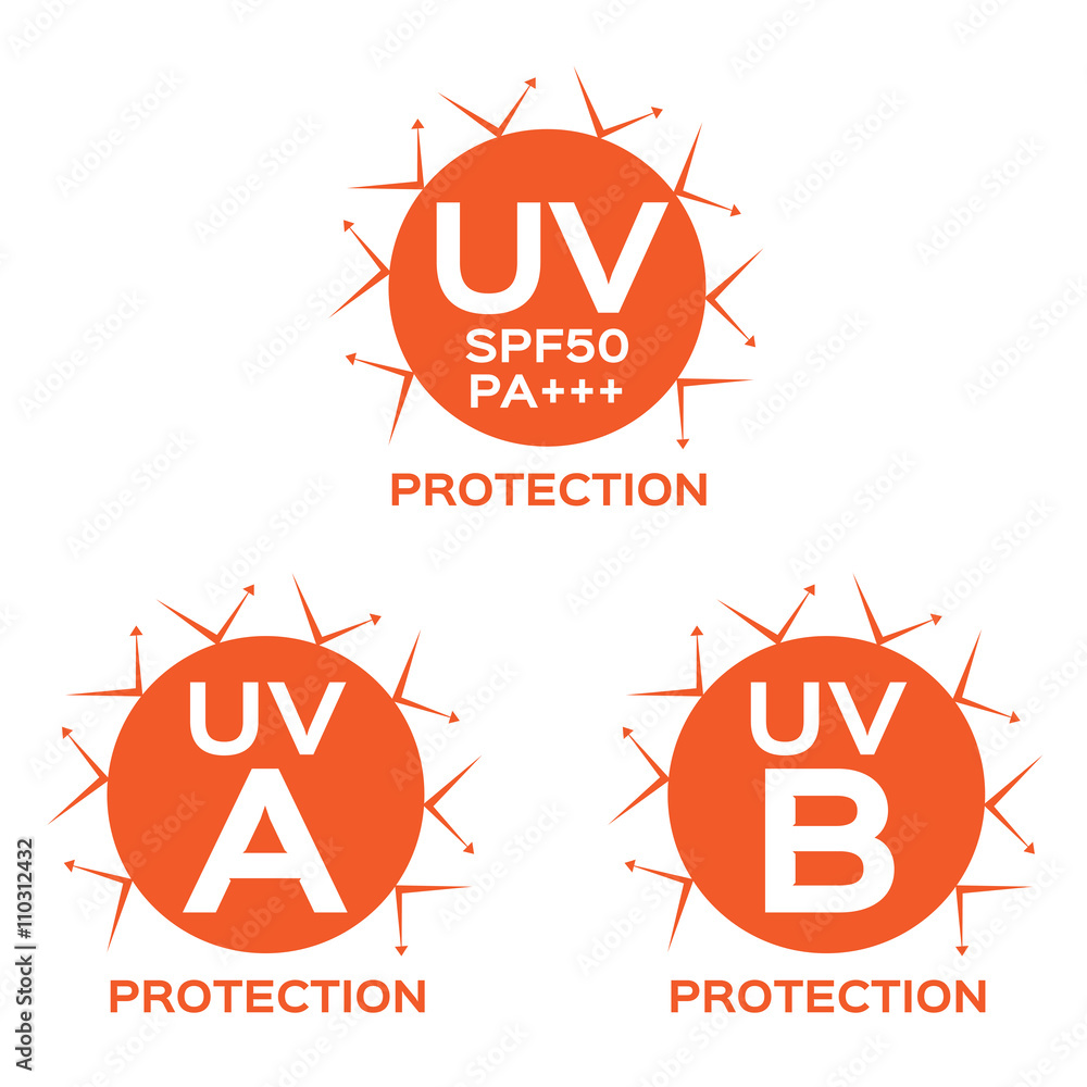 UV LOGO , uva uvb with orange color Stock ベクター | Adobe Stock