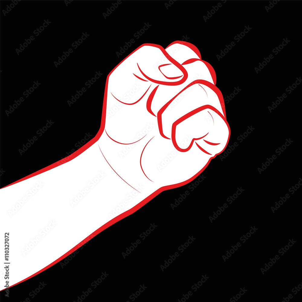 Fist fight icon. Clenched fist as a symbol for threat, defense or power ...