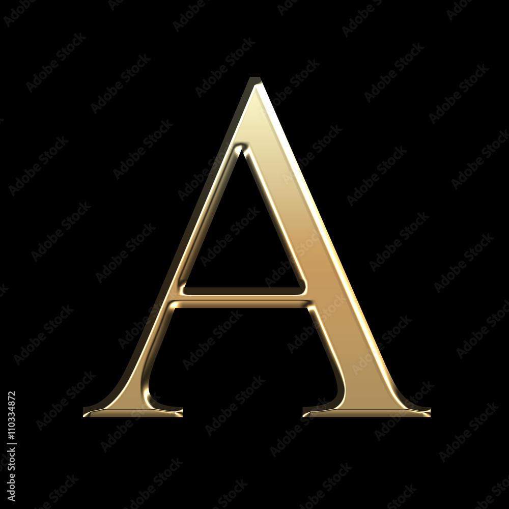 Golden matte letter A, jewellery font collection. Stock Photo | Adobe Stock