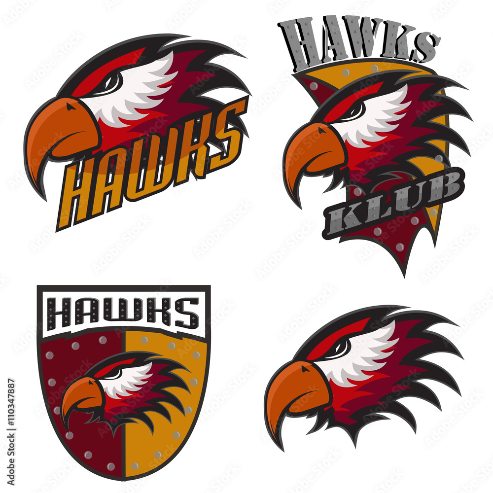 Professional sports logo hawks Stock Vector | Adobe Stock