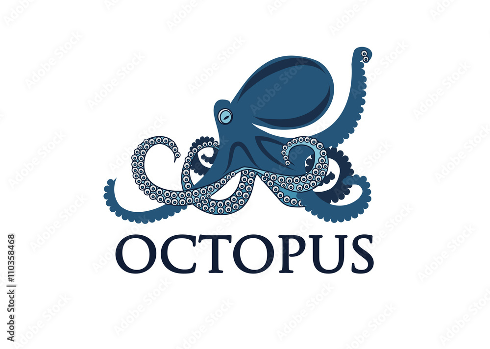 octopus logo Stock Vector | Adobe Stock