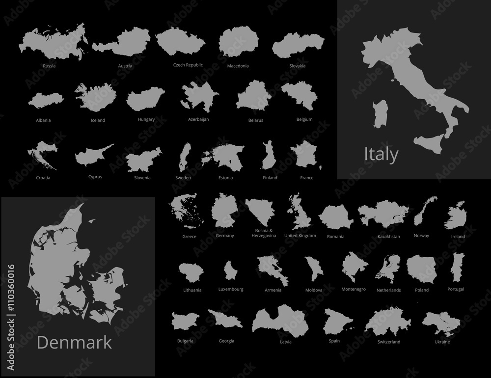 Colorful European countries political map with clearly labeled ...
