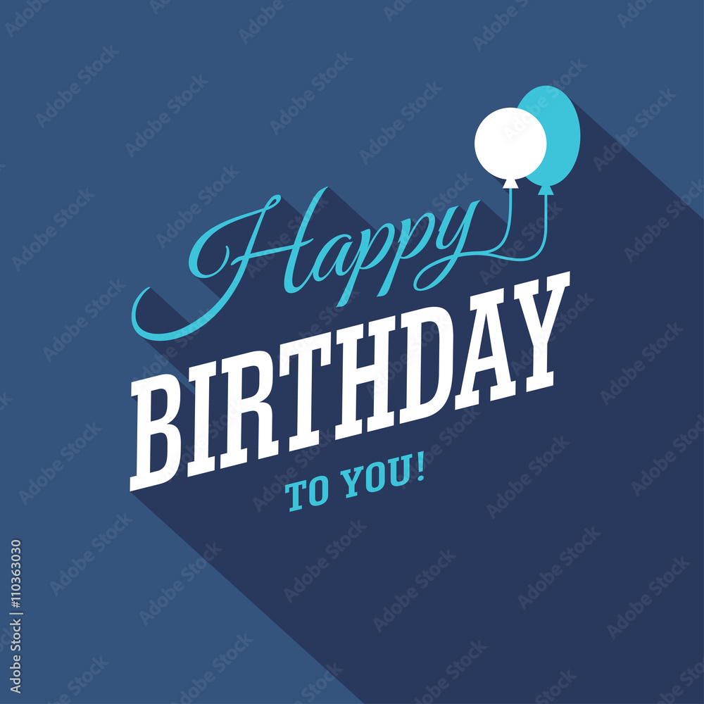 Blue Birthday Card Stock Vector | Adobe Stock
