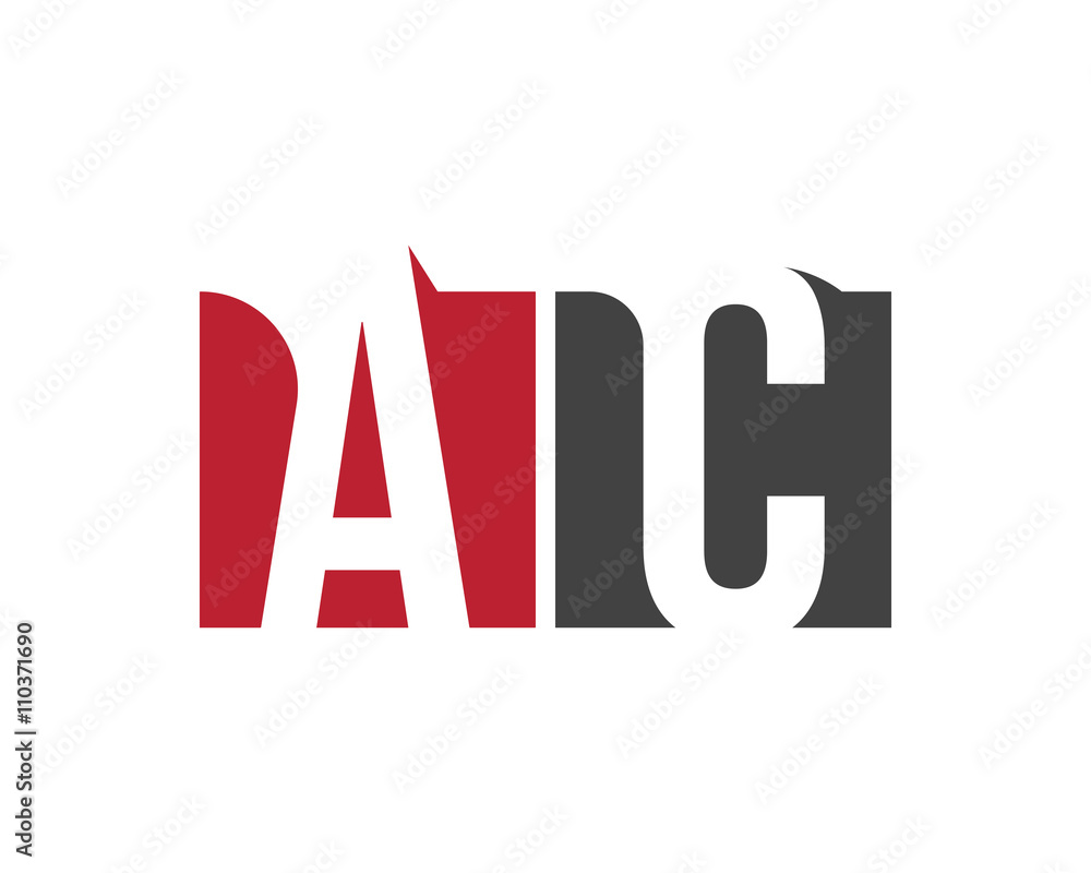 AC red square letter logo for collage, company, center, construction ...