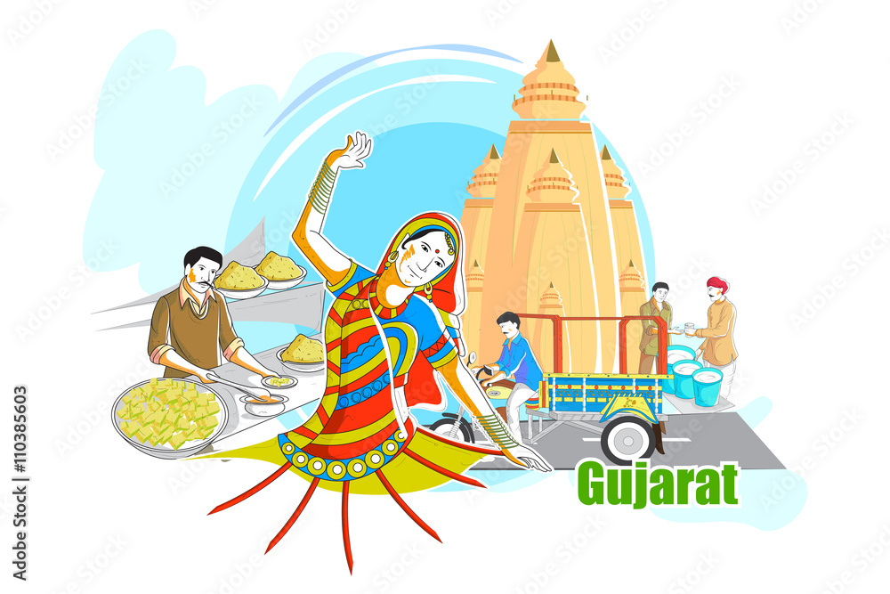 People and Culture of Gujarat, India Stock Vector | Adobe Stock